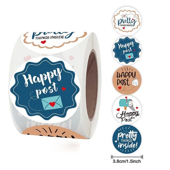 Office | 50 Happy Mail Stickers Pretty Things Inside Stickers Happy ...